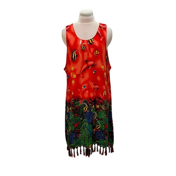 Ingear | Dresses | Vintage Ingear Red Tropical Fish Dolphin Sundress X ...
